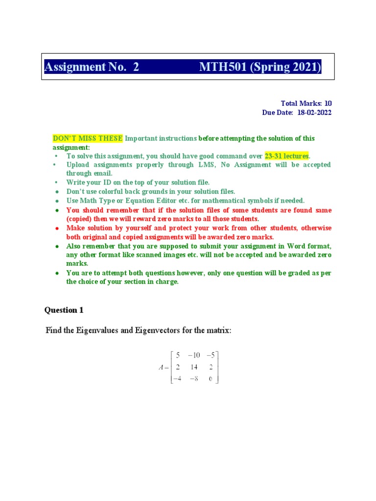 Fall 2021 - MTH501 - 2 | PDF Fall 2021 - MTH501 - 2 | PDF
