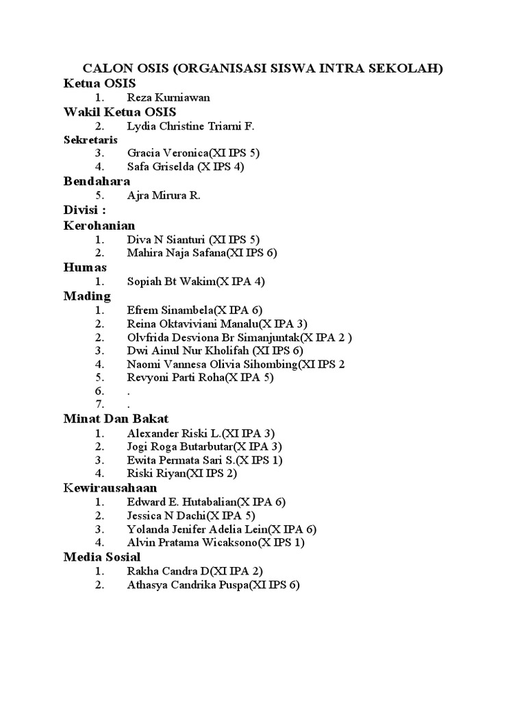 Calon Osis Baru.... | PDF | Agama & Spiritualitas