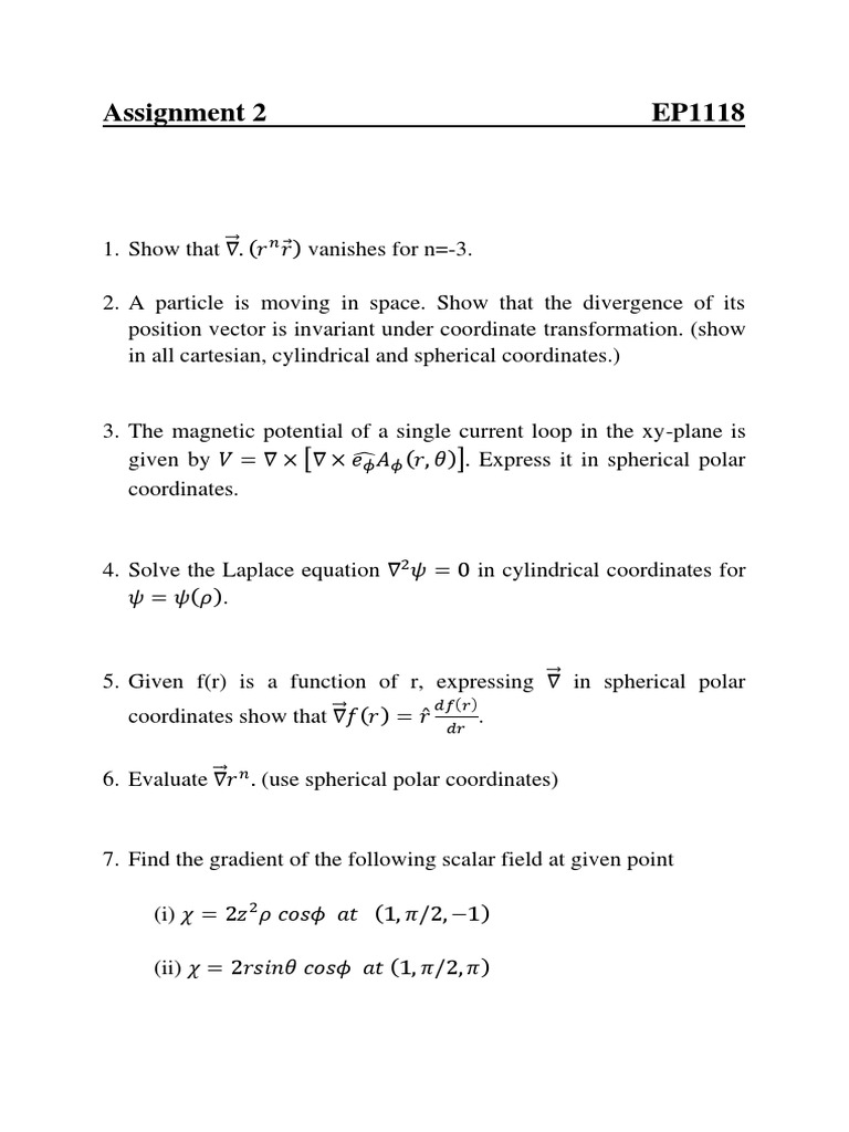 Assignment 2 Pdf Euclidean Vector Coordinate System
