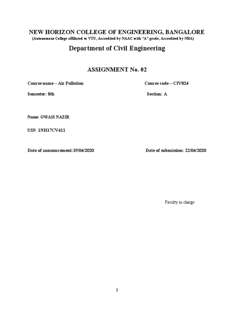 Air Pollution Assignment 2 | PDF | Atmosphere | Gases