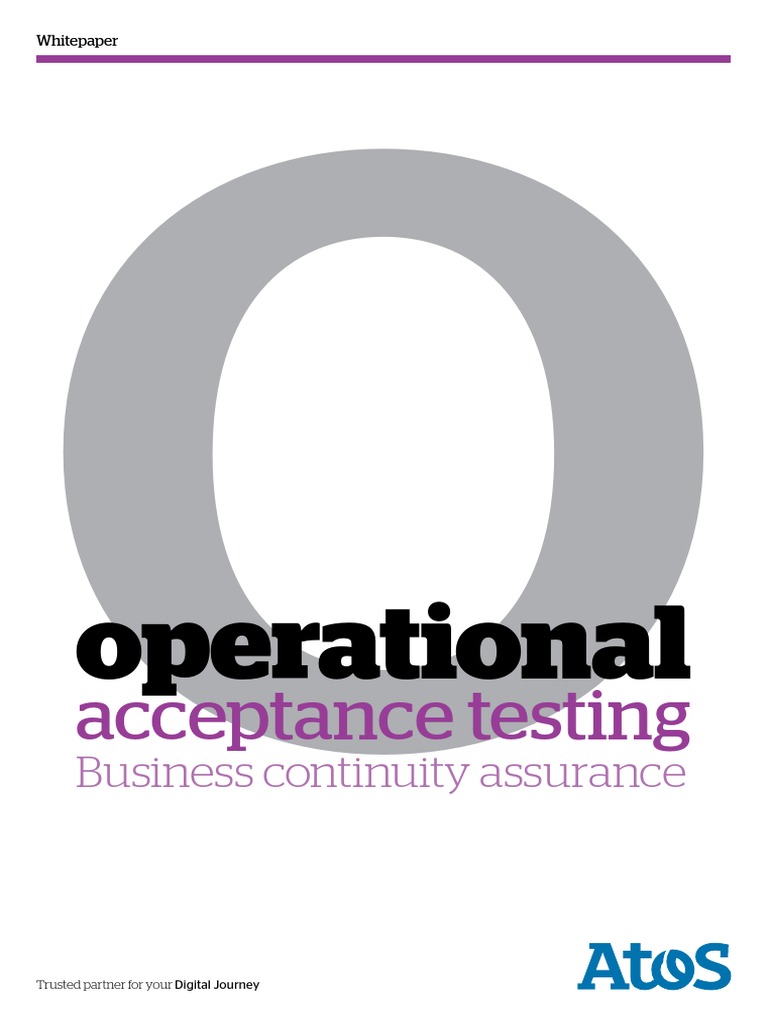 Operational Acceptance Testing Whitepaper | PDF | Software Testing ...