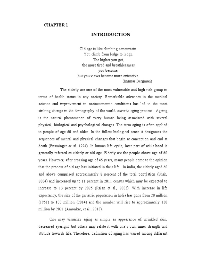 10 - Chapter 1 | PDF | Malnutrition | Ageing