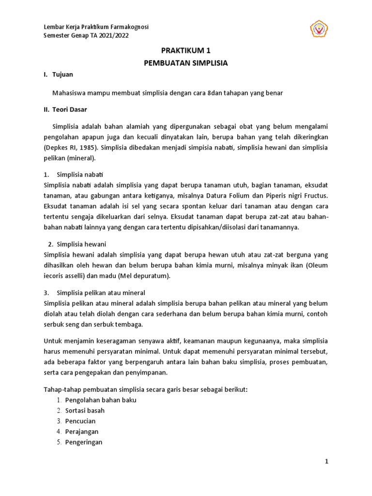 Pembuatan Simplisia Bunga Telang | PDF