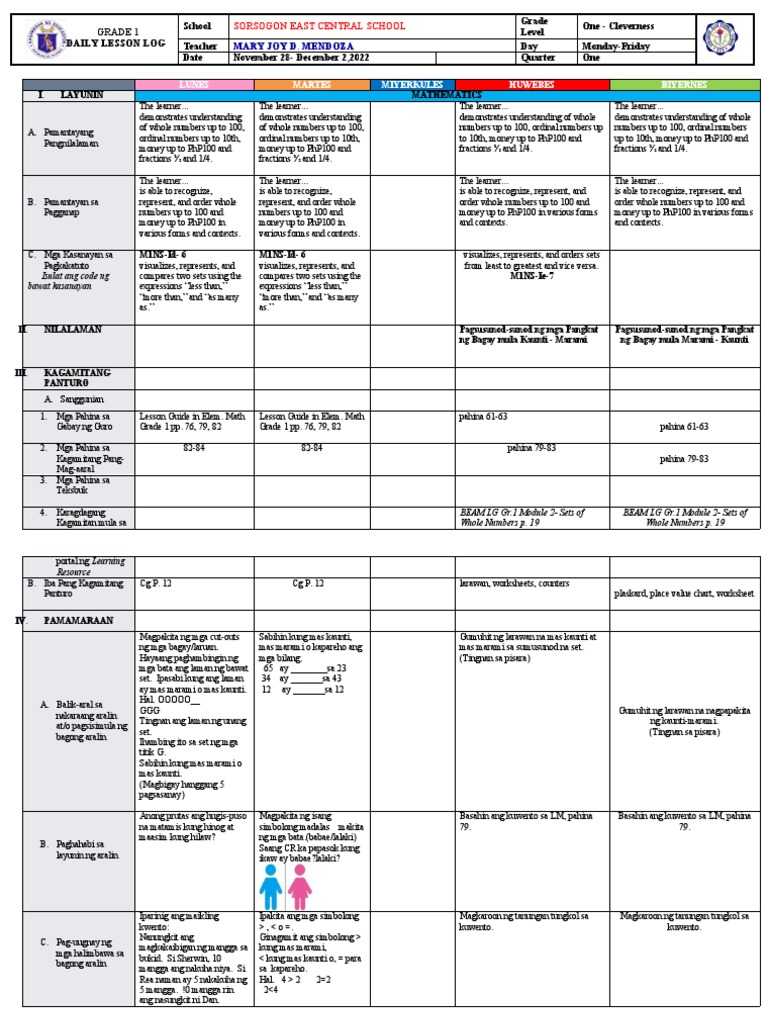 First-Quarter-Week-4 MATH | PDF