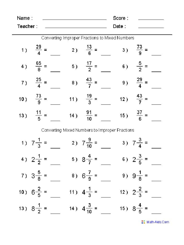Grade 4 Fraction Worksheets | PDF