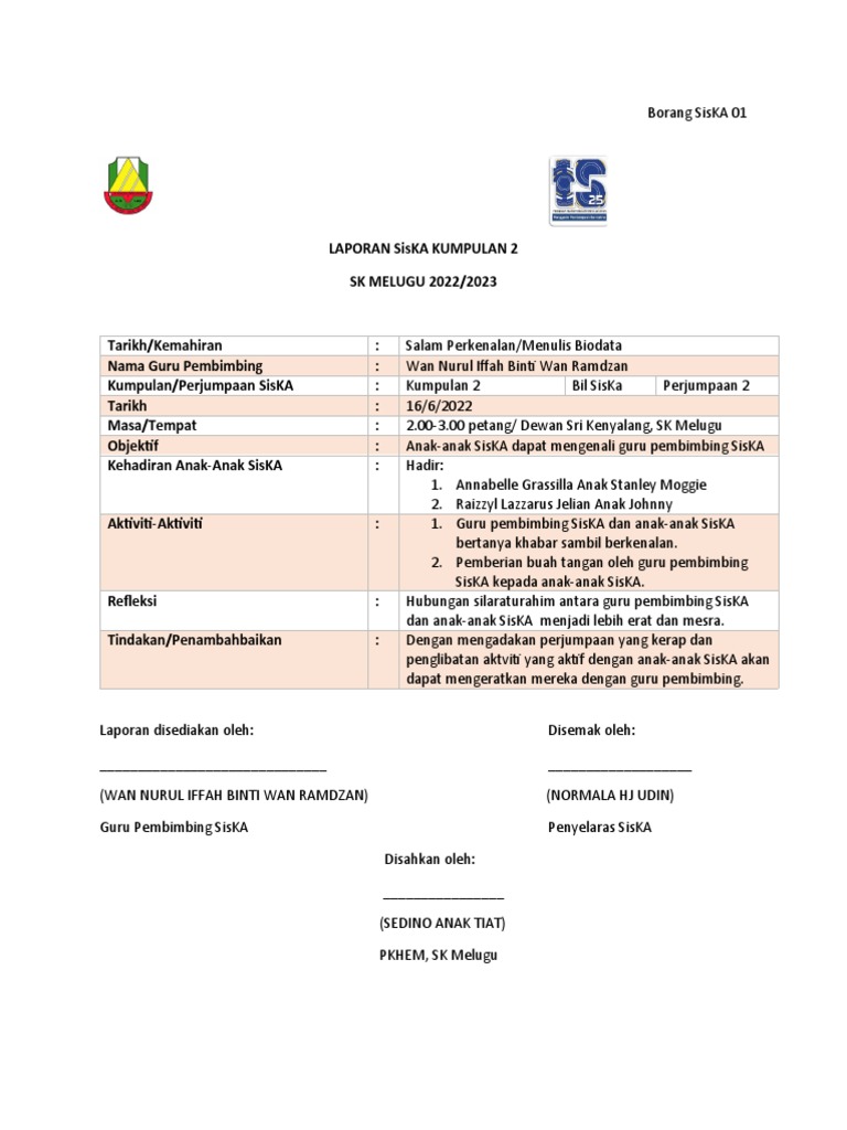 Laporan Perjumpaan SisKA | PDF