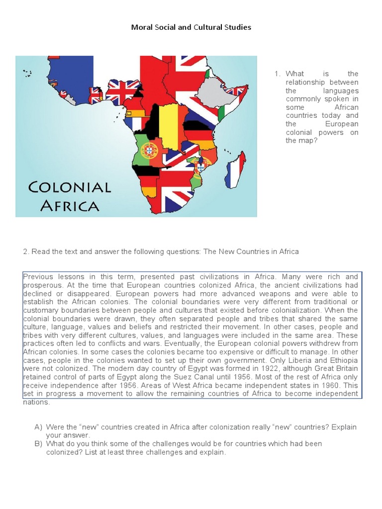 Colonial Africa HW | PDF | Africa | Colonialism
