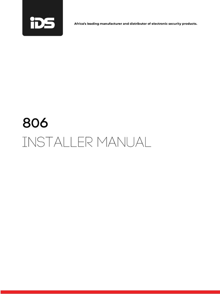 IDS806 Installer Manual | Download Free PDF | Telephone Number | Telephone