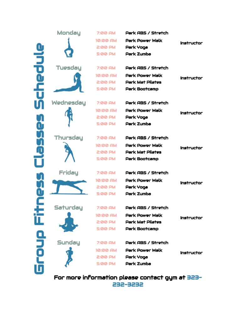 Simple Group Fitness Classes Schedule - Sheet1 | PDF