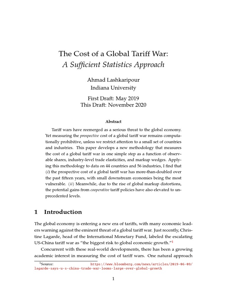 Tariff War Lashkaripour | PDF | Mathematical Optimization | Tariff