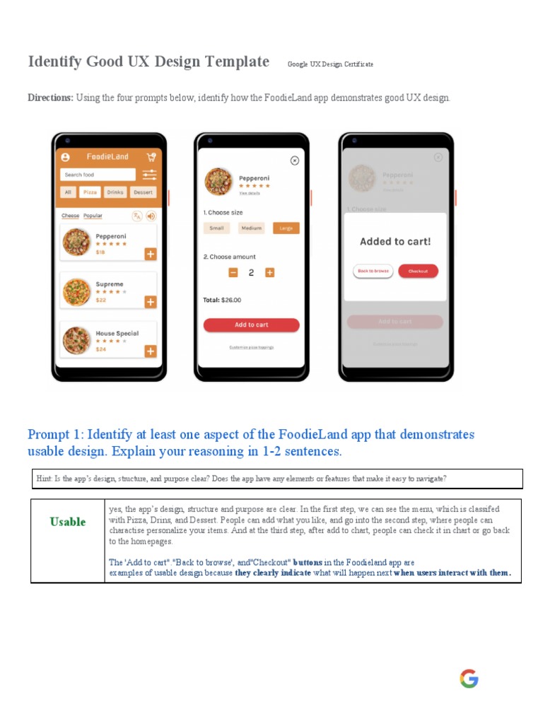 Identify Good UX Design Template | PDF | User Experience | Human Communication