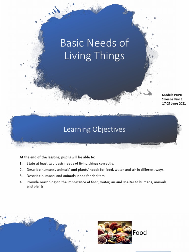Basic Needs of Living Things | PDF