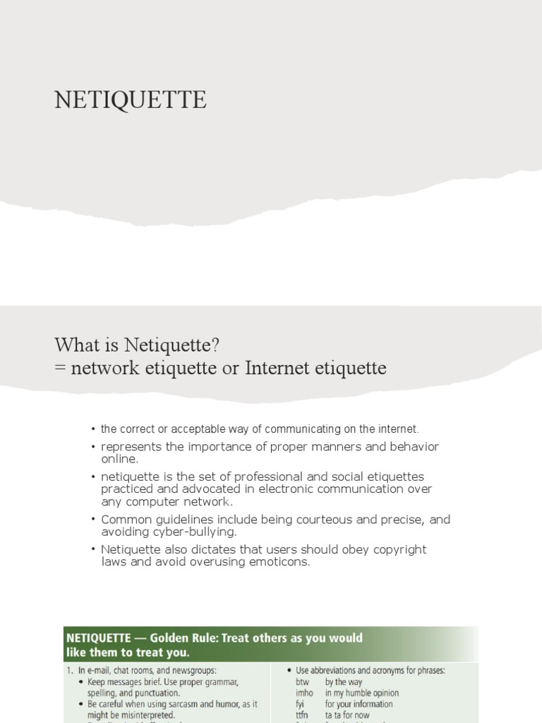 4 The Netiquette | Download Free PDF | Cybercrime | Copyright Infringement