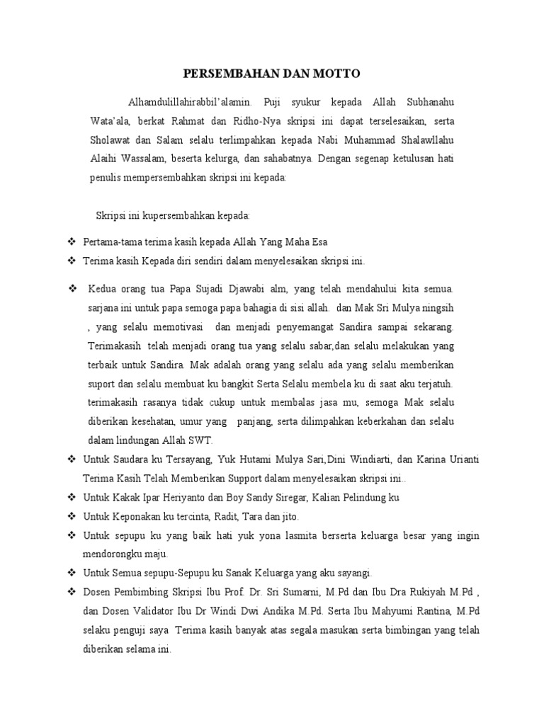 Persembahan Dan Motto | PDF