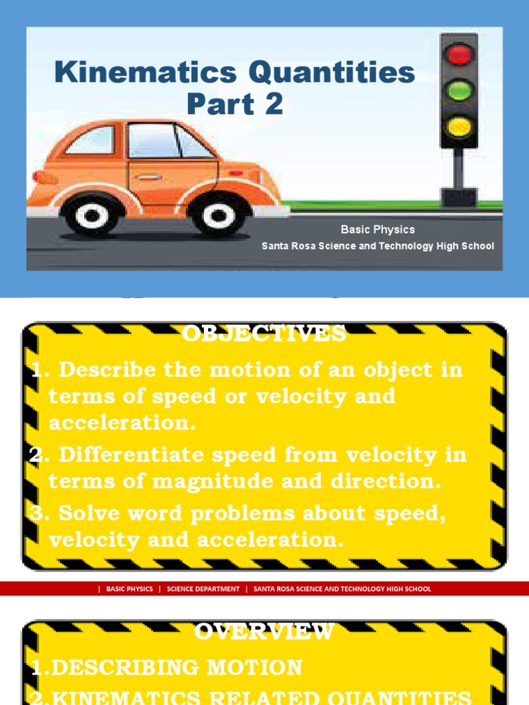 Kinematics Quantities Part 2 | PDF | Velocity | Speed