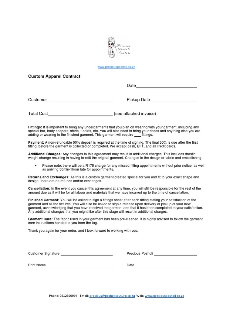 Client Contract Template | PDF | Clothing | Economies