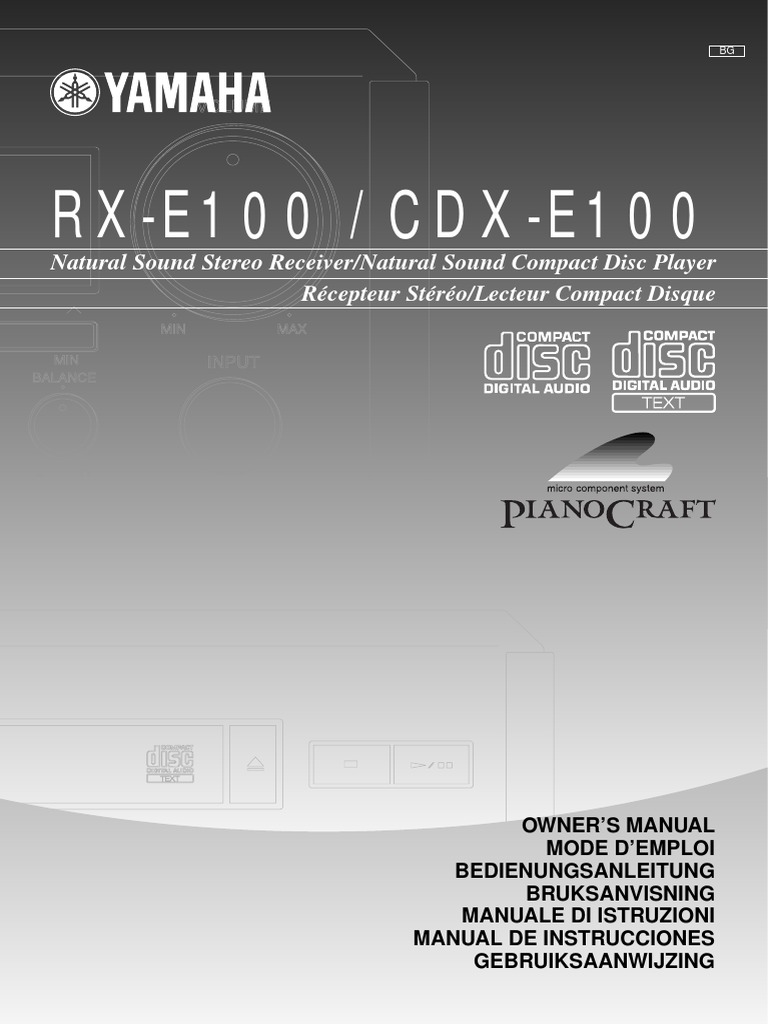 Yamaha Rx-E100 Manual | PDF