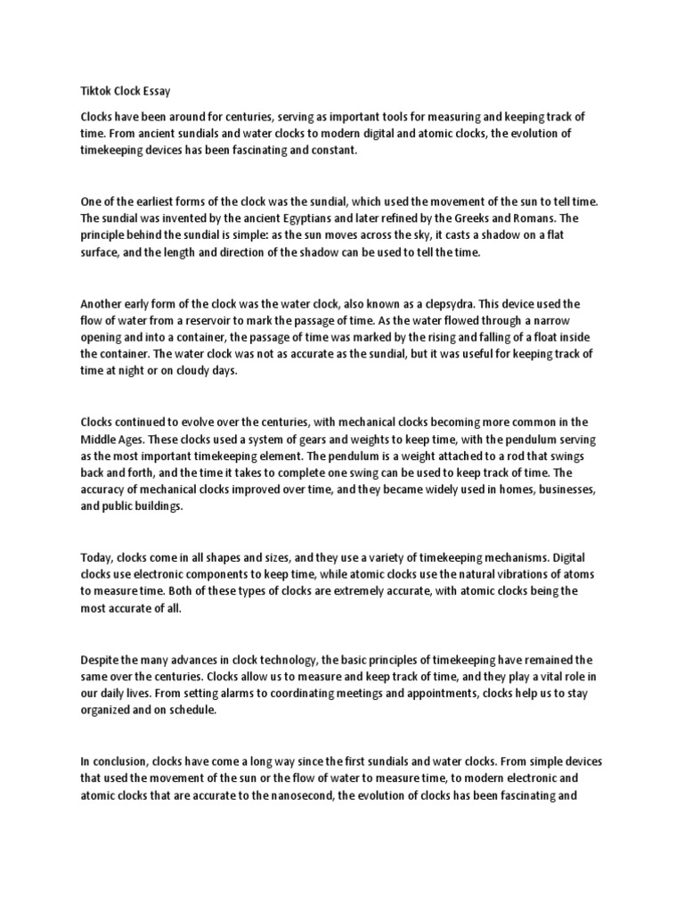 Tiktok Clock Essay | PDF | Social Science | Science & Mathematics