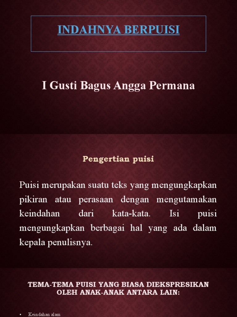 Indahnya Berpuisi | PDF