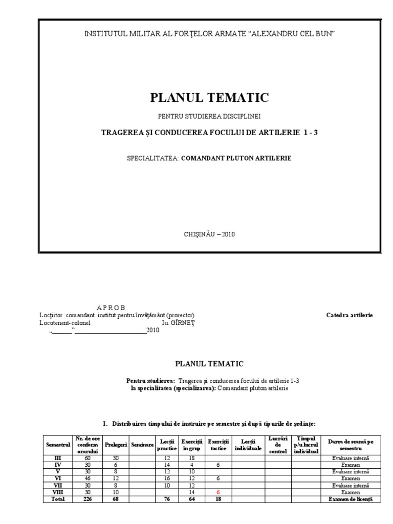 Plan Tematic 2 | PDF