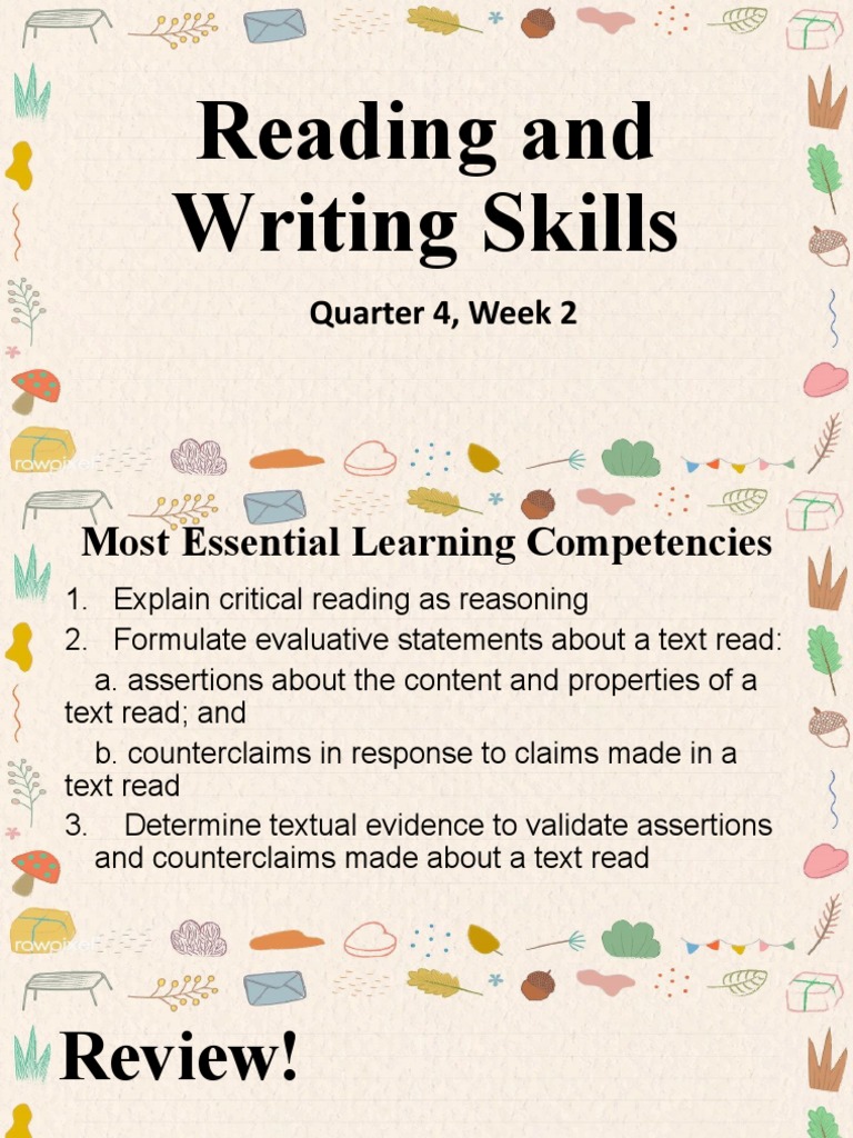 Quarterv 4 - Week 2 | PDF | Argument | Reason