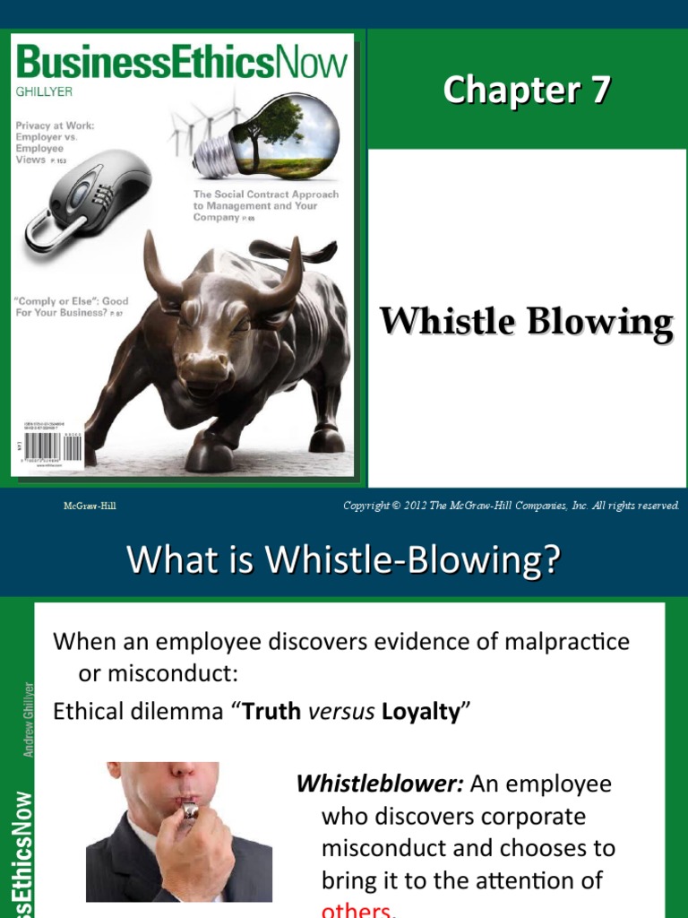 Chapter 7 - Whistle Blowing | PDF | Whistleblower | Applied Ethics