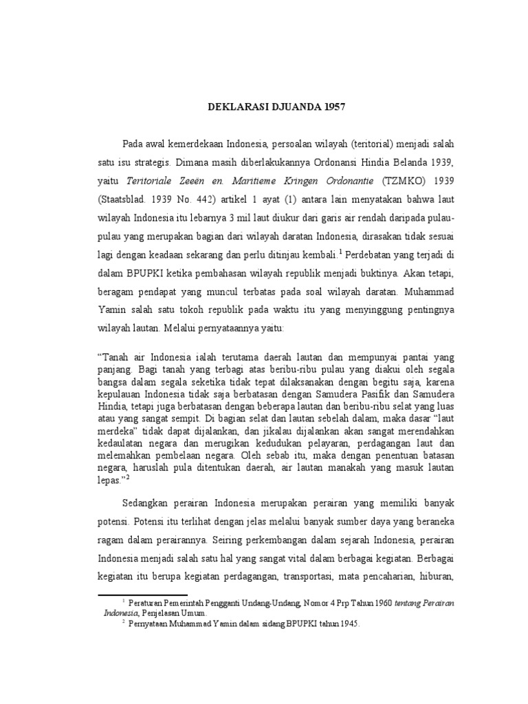 Deklarasi Djuanda 1957 | PDF | Ilmu Sosial | Perjalanan