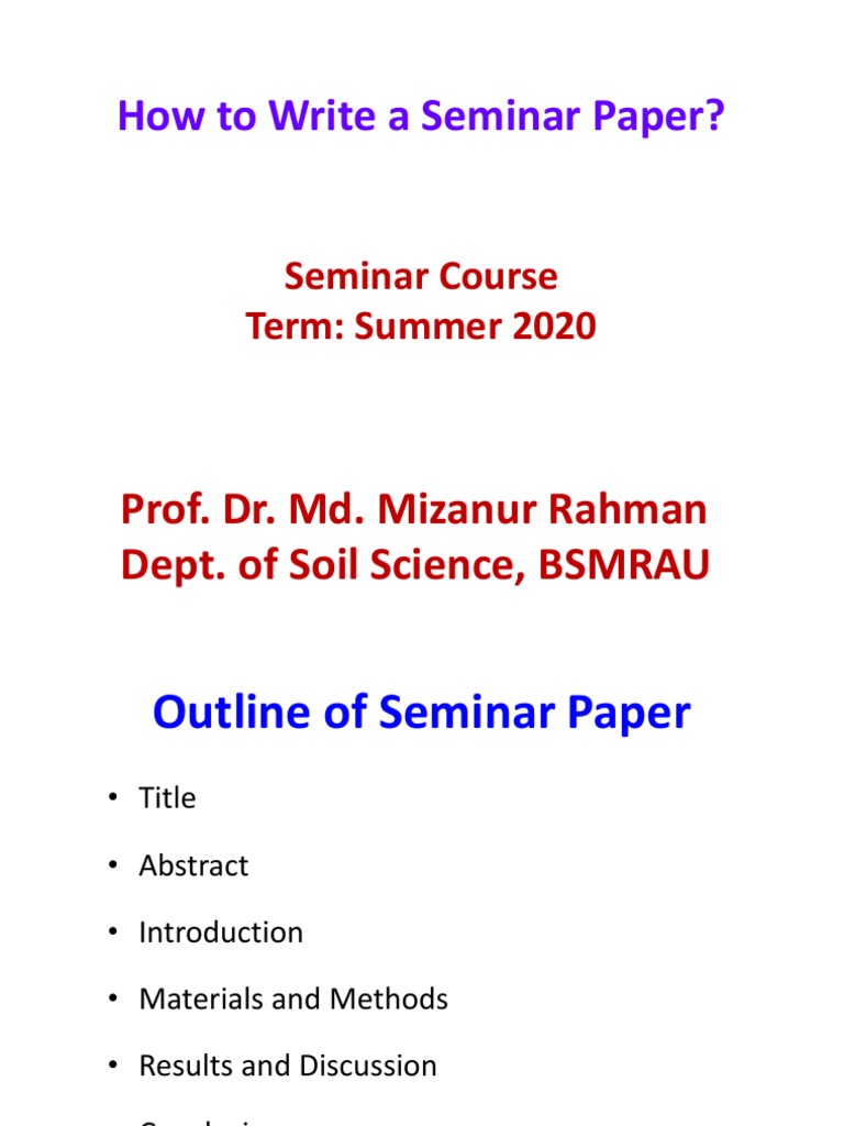 Seminar Paper Writing Guide | PDF | Citation