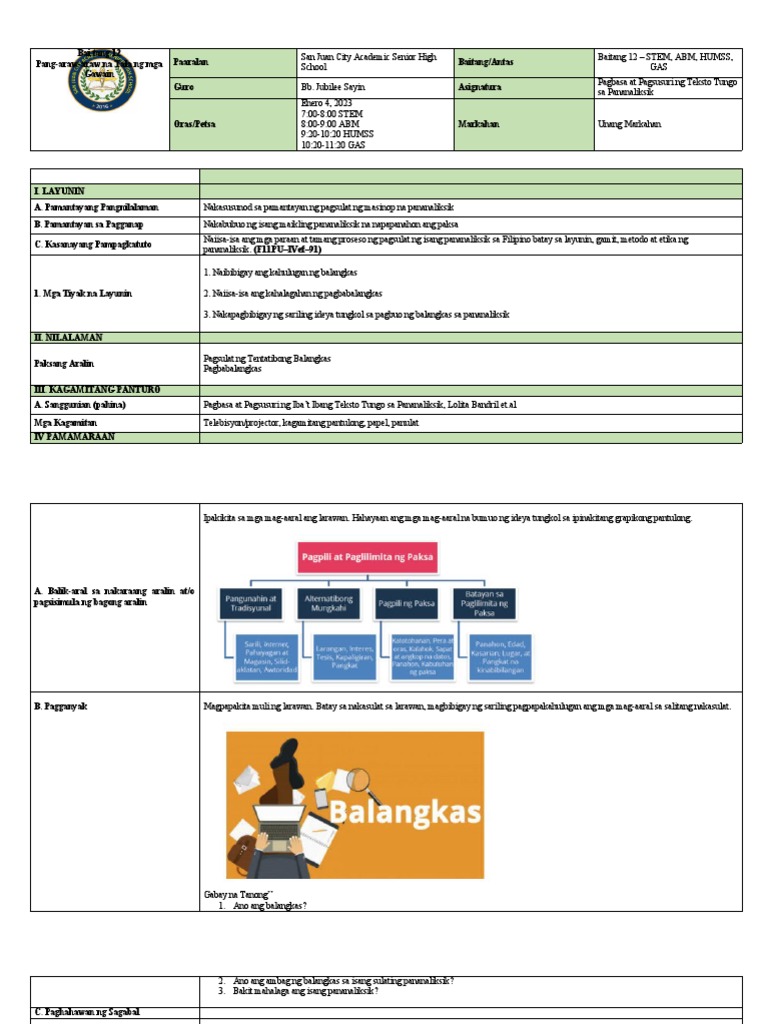 PAGBABALANGKAS | PDF