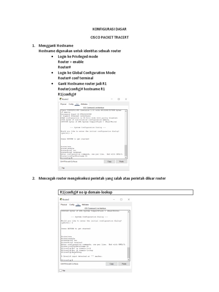 Konfigurasi Dasar Cisco | PDF