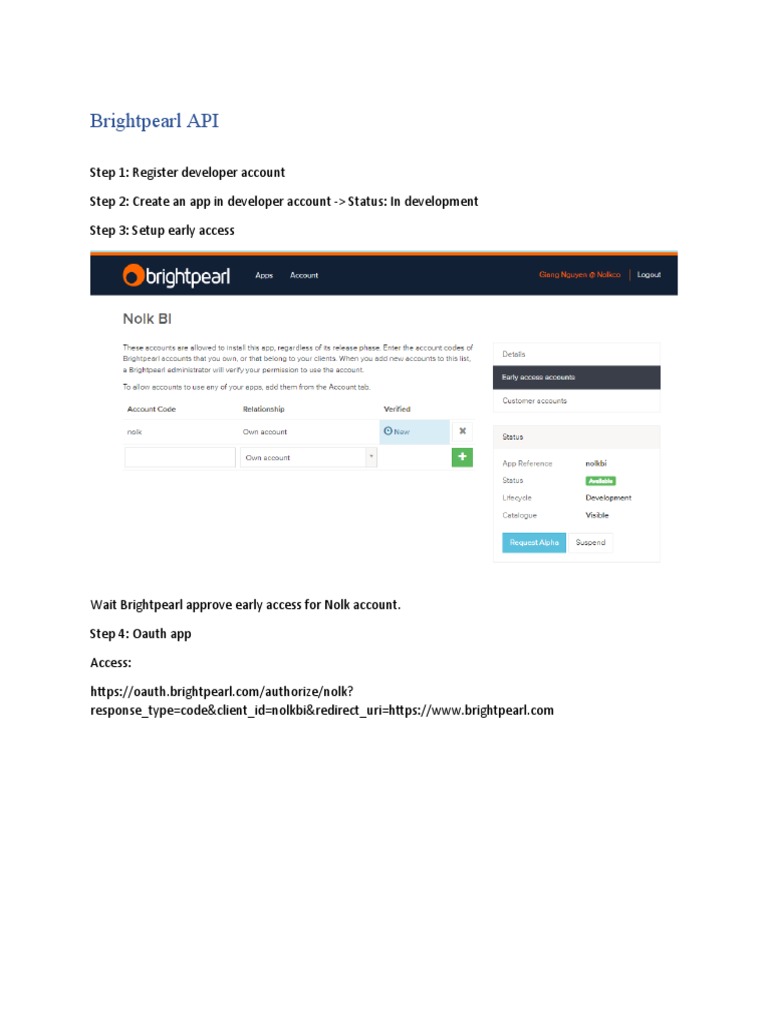 Brightpearl API Integration Guide | PDF