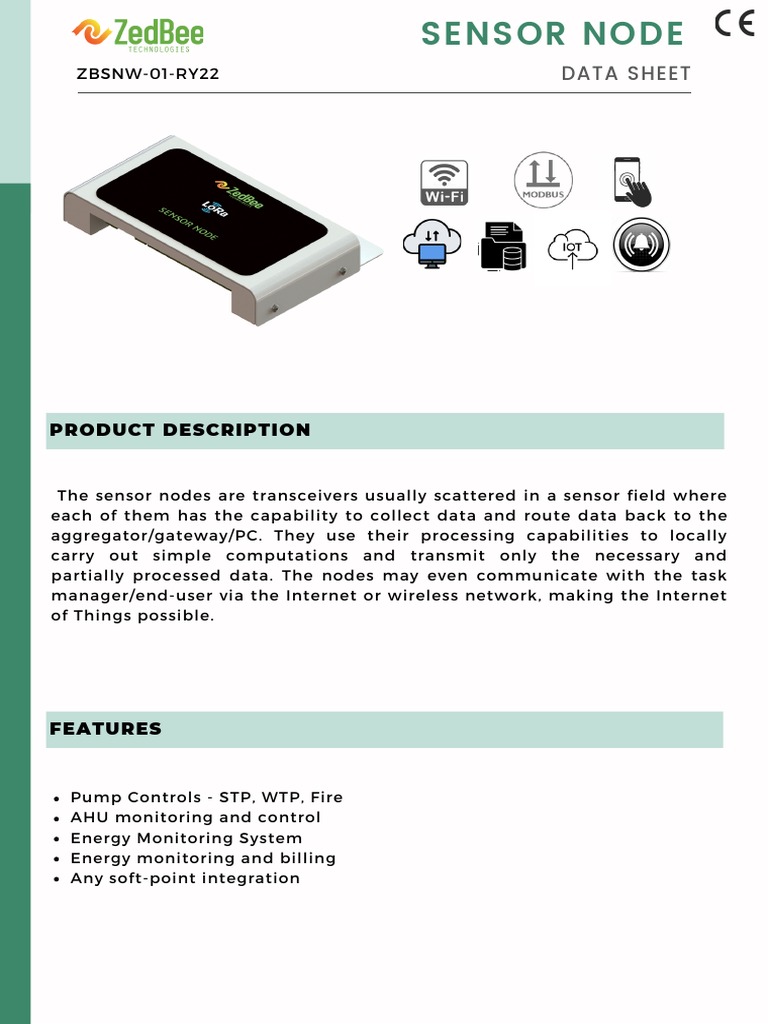 Sensor Node - Datasheet | Download Free PDF | Node (Networking) | Input/Output