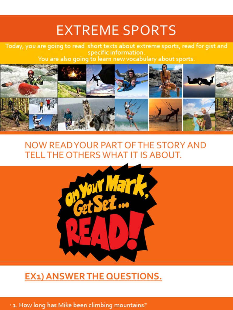 Extreme Sports Vocabulary and Comprehension | PDF | Parachuting