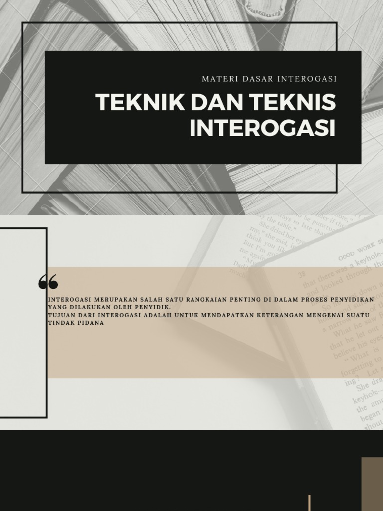 Dasar Dasar Interogasi | PDF