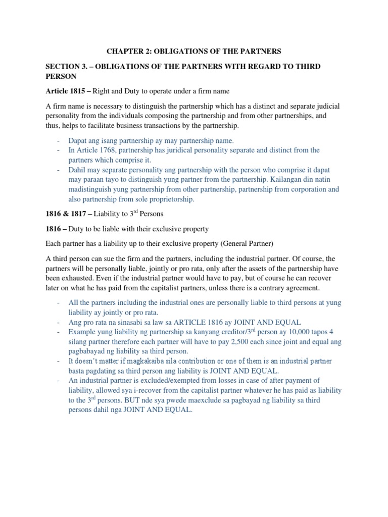Chapter 2.3 (Final) | PDF | Partnership | Legal Liability