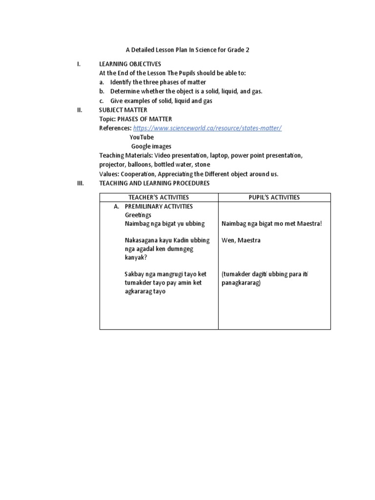 A Detailed Lesson Plan in Science For Grade 2 | PDF