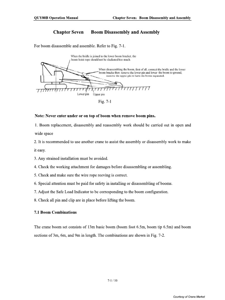 Crawler Crane Boom Assembling Manula | PDF