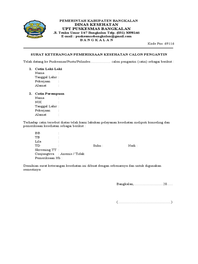 Surat Keterangan Catin | PDF