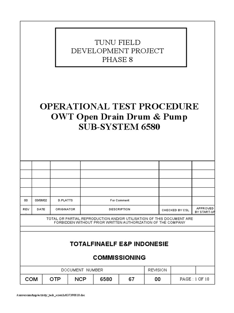 6580 - 67 - r0 - OWT Open Drain | PDF | Pump | Valve