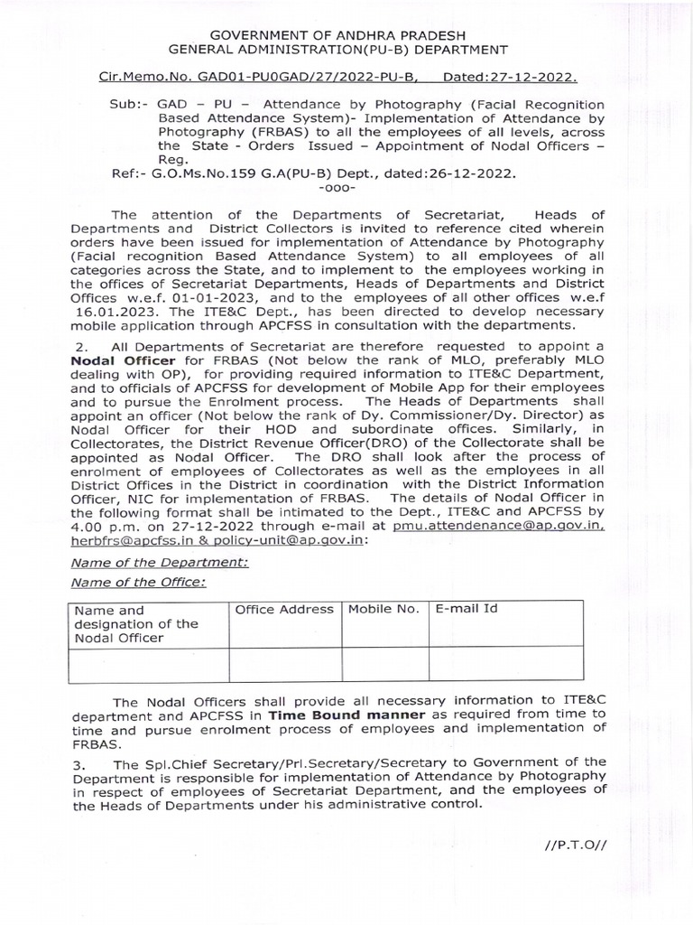 Circular Memo GAD 27 PU-B DT 27-12-2022 | PDF | Computing