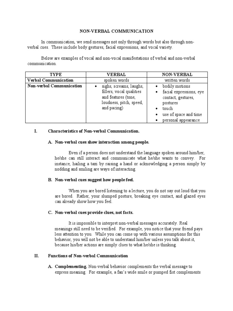 Non Verbal Communication | PDF | Nonverbal Communication | Communication
