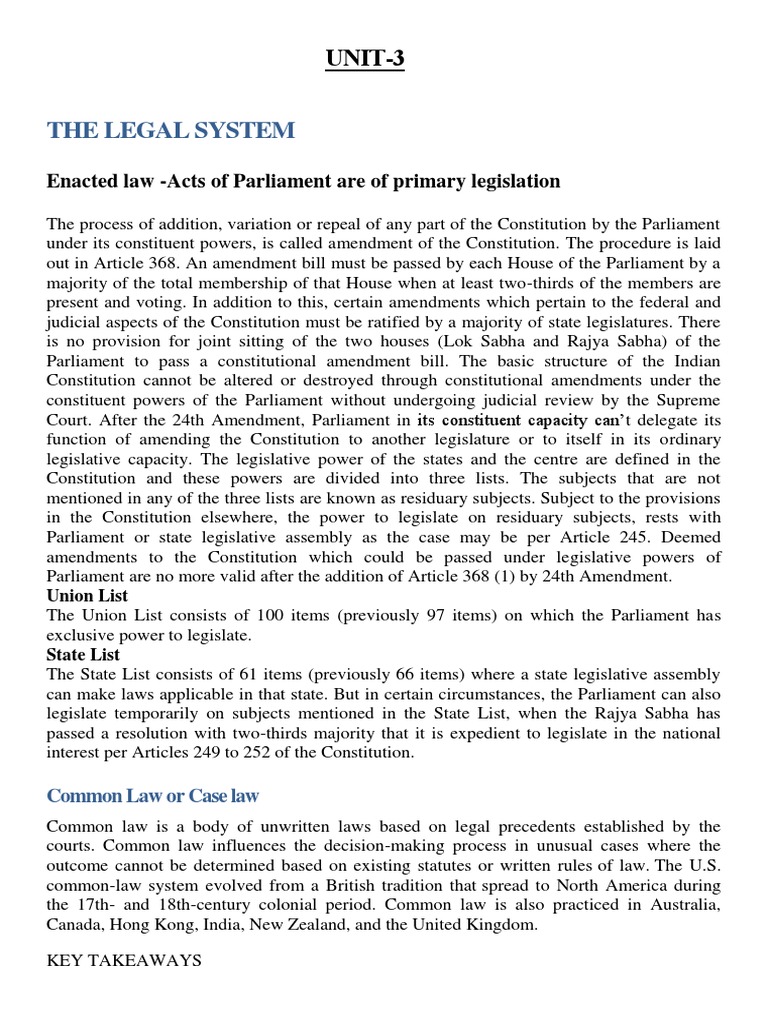 Coi Unit-3 | PDF | Arbitration | Common Law