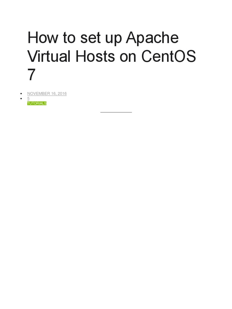 Apache With Vhost Pdf World Wide Web Internet And Web