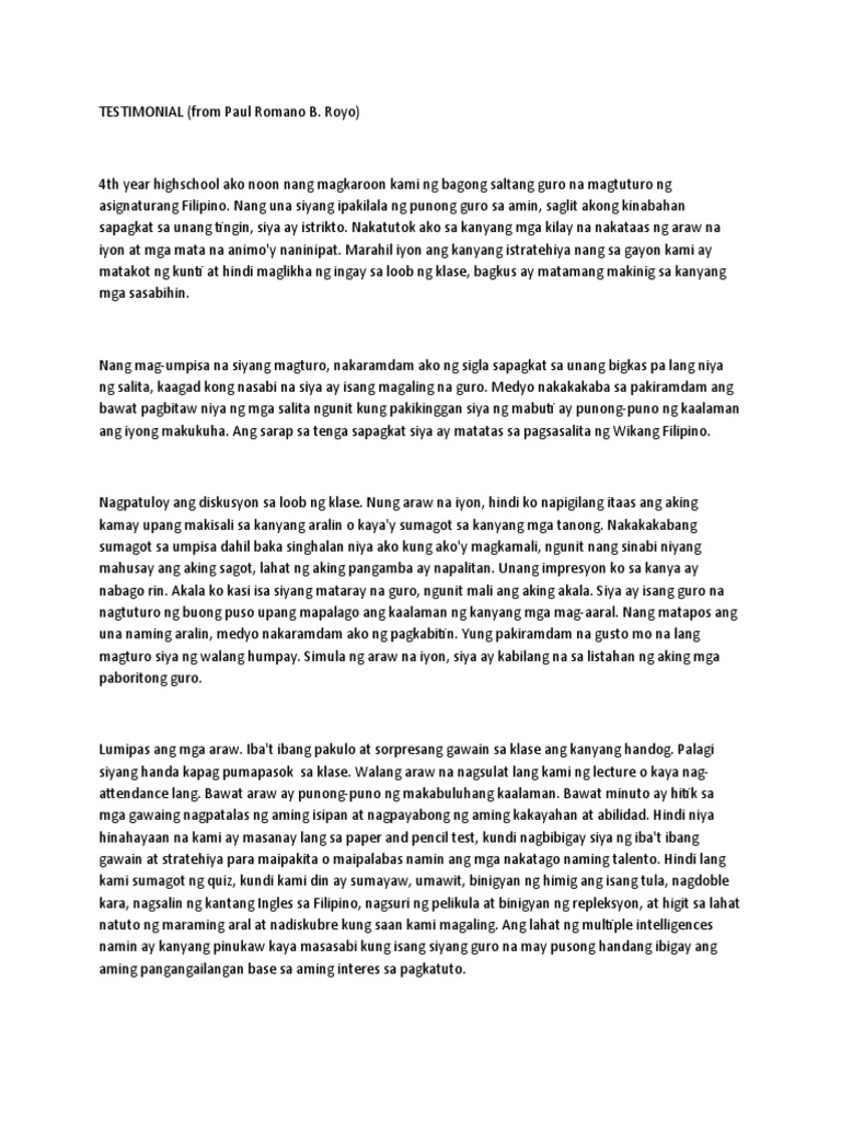 TESTIMONIAL (FR-WPS Office | PDF