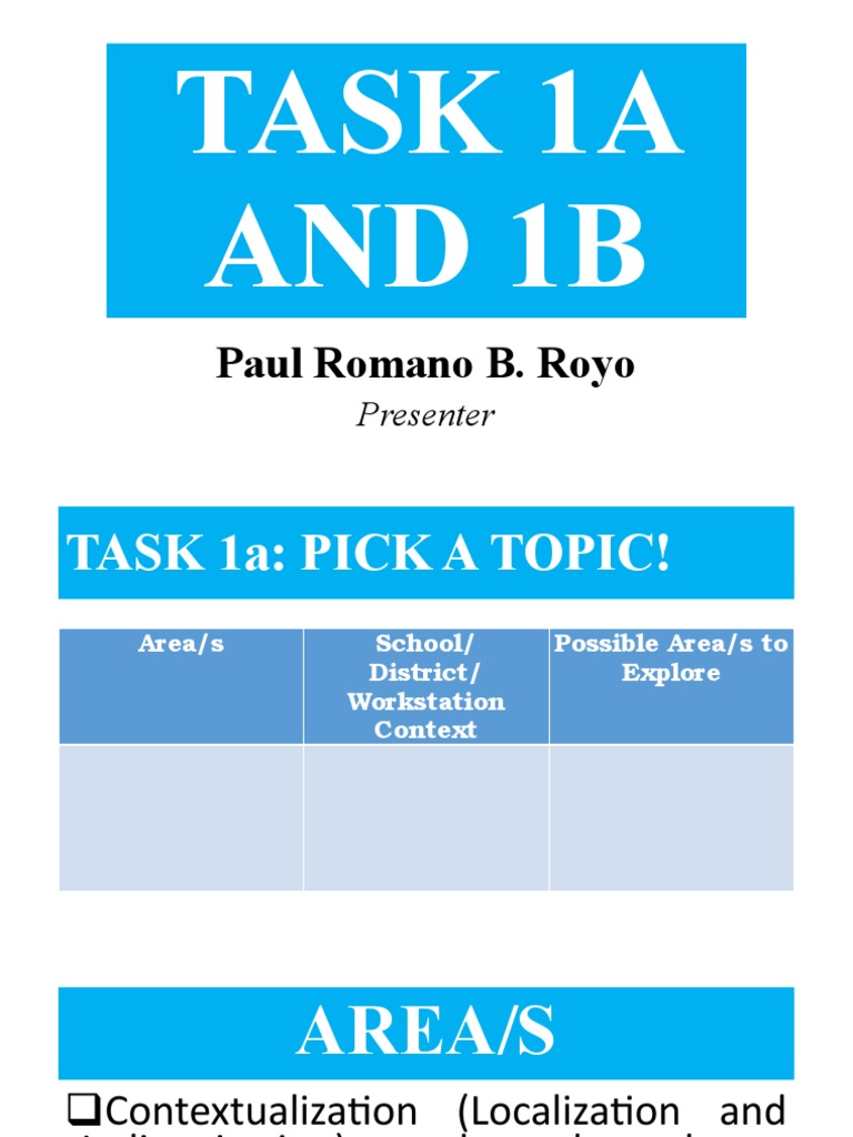 Presentation On Task 1a & B Outputs | PDF | Teaching Method | Learning