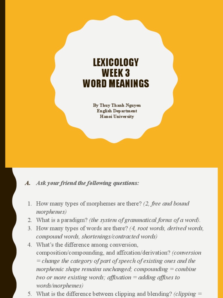 Lexi WordMeaning | PDF | Word | Linguistic Typology