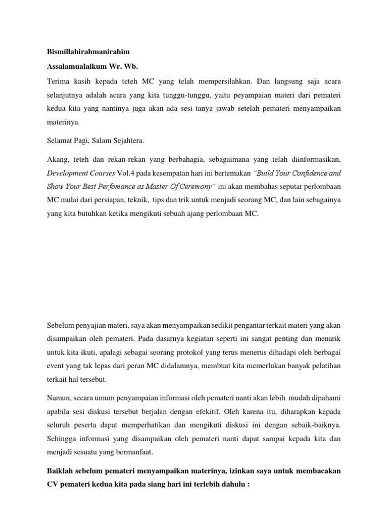 Draft Moderator DC MC - ALVI | PDF