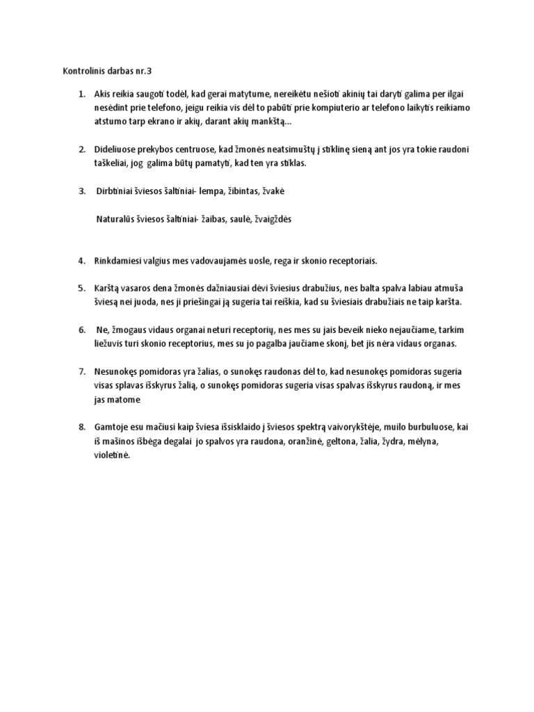 Kontrolinis Darbas nr.3 | PDF