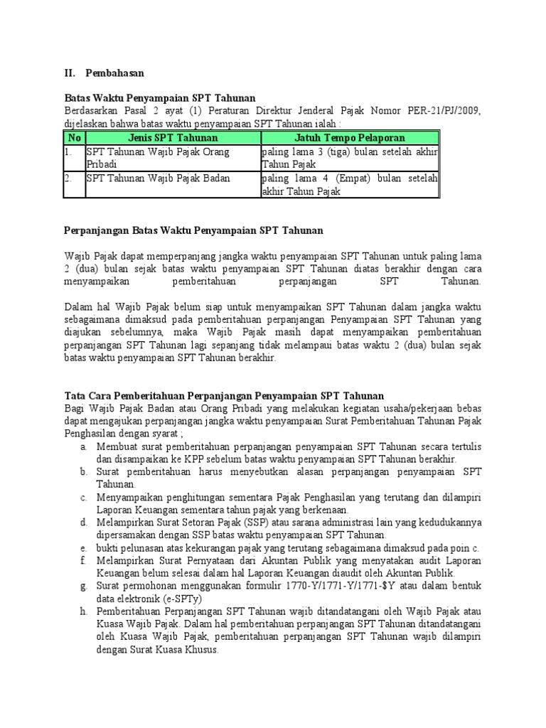 Prosedur Perpanjangan SPT Tahunan | PDF | Bisnis