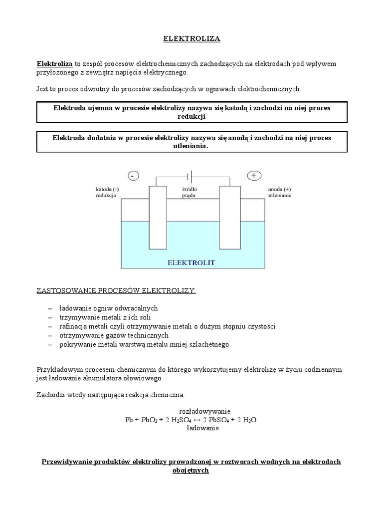 Elektroliza Lo PDF | PDF